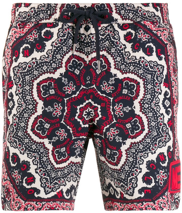 Moncler Bandana-Print Swim Shorts - ShopStyle Scarves