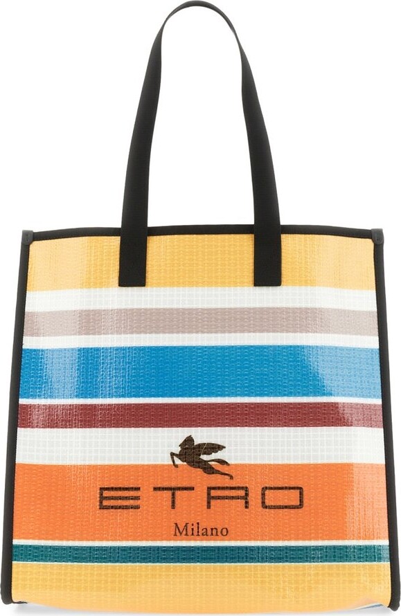 Etro Logo Detailed Striped Tote Bag - ShopStyle