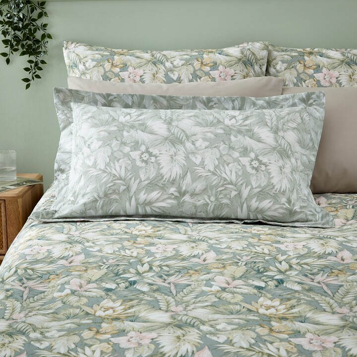 Dunelm Soft Tropics Oxford Pillowcase Lilypad - ShopStyle