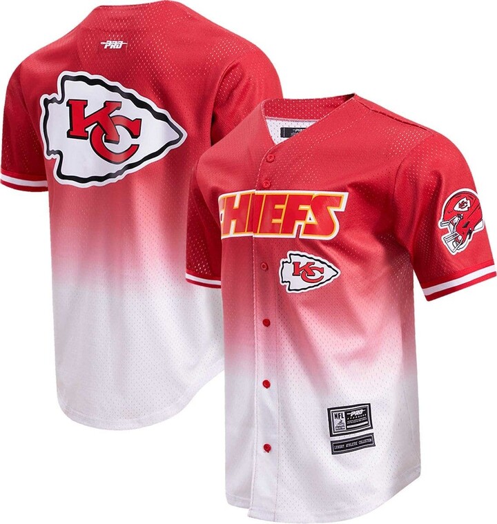 Men's Pro Standard Red/White Kansas City Chiefs Ombre Mesh Button-Up ...