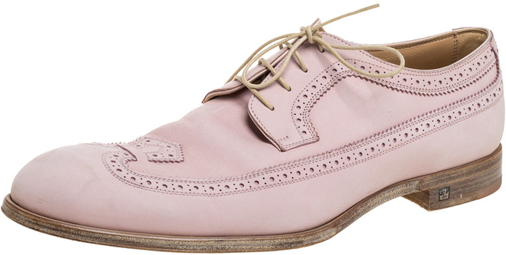 Louis Vuitton Pink Brogue Nubuck Leather Melrose Derby Size 43 ...