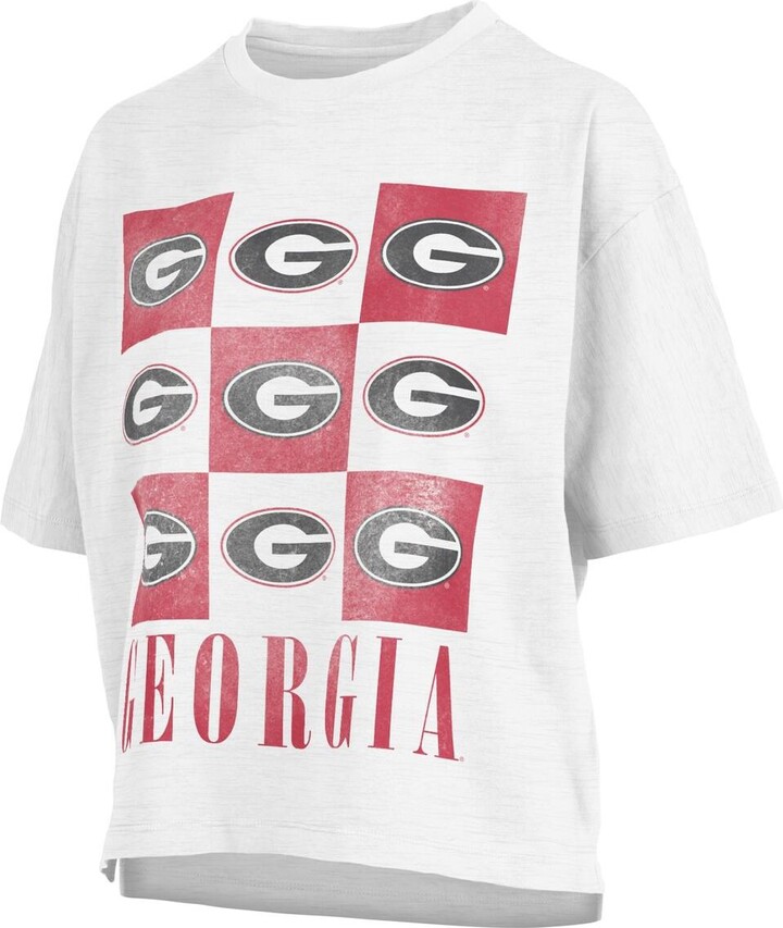 Women's Pressbox White Distressed Georgia Bulldogs Motley Crew Andy ...