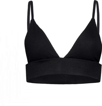 Earth Body Bare Triangle Ribbed Sculpt-Body Sports Bra In Black - ShopStyle