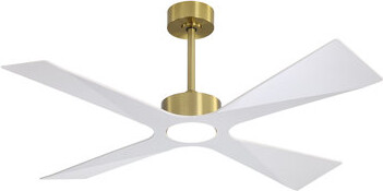 Mercer41 4 -ABS Blades Wet Rated Outdoor Ceiling Fan with Light Kit and ...