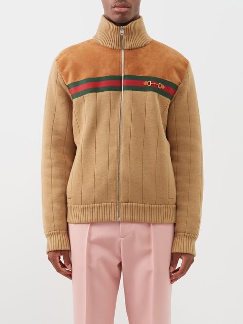 Gucci Horsebit Web-stripe Wool Bomber Jacket - ShopStyle
