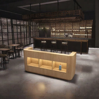 LKIWXAQ RECEPTION DESK Vintage Bar Counter Reception Desk 78.74'' Home ...