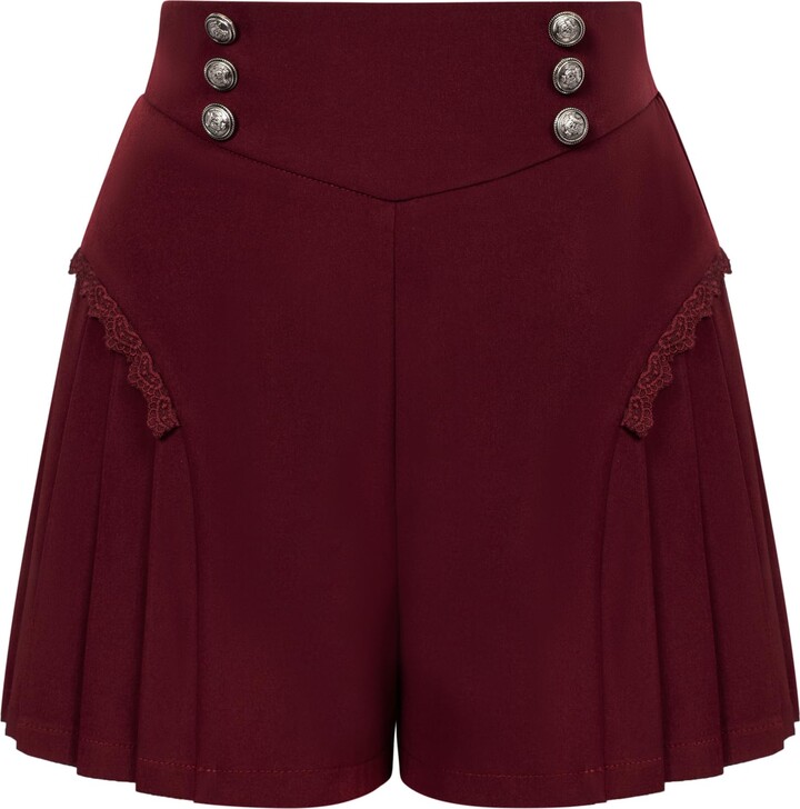 SCARLET DARKNESS Vintage Wide Leg Shorts Women Renaissance Elastic ...