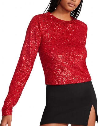Women's Red Sequin Tops | ShopStyle