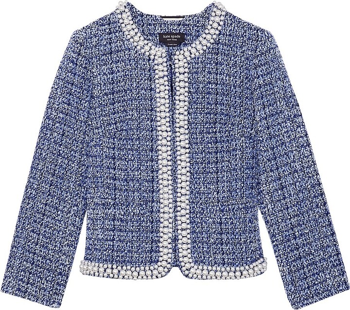 Kate Spade Gabrielle Embellished Metallic Tweed Jacket - ShopStyle