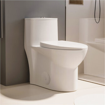MEJE Elongated One Piece Toilet for small bathroom, Dual Flush, Soft ...