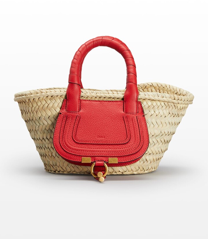 Chloé Marcie Small Raffia Top-Handle Tote Bag - ShopStyle