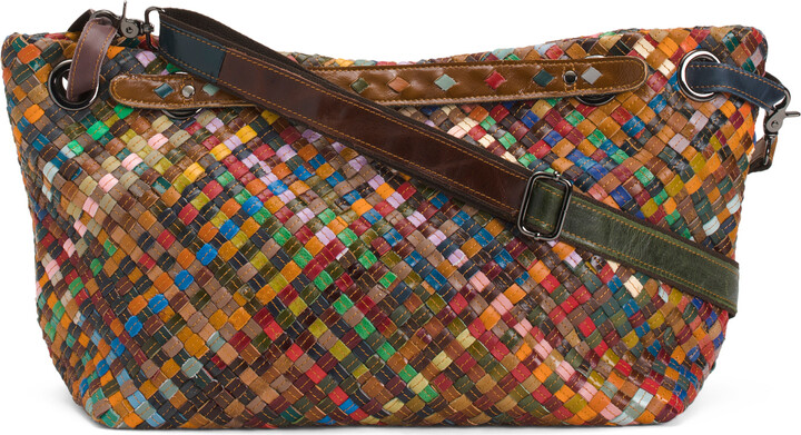 Amerileather Leather Cybil Multi-colored Woven Tote - ShopStyle ...