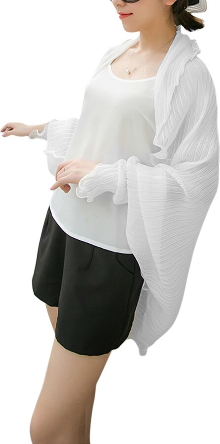 FakeFace Women Sunscreen Shrug Summer Sun Protection Chiffon Shrug ...