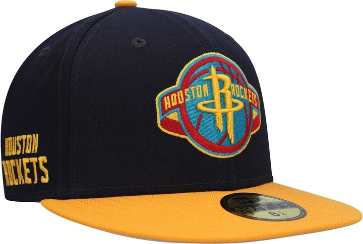 New Era Men's Navy, Gold Houston Rockets Midnight 59Fifty Fitted Hat ...