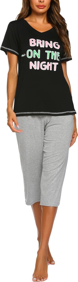 UNibelle Womens Pyjama Sets Short Sleeve Ladies Pyjamas Set with ...