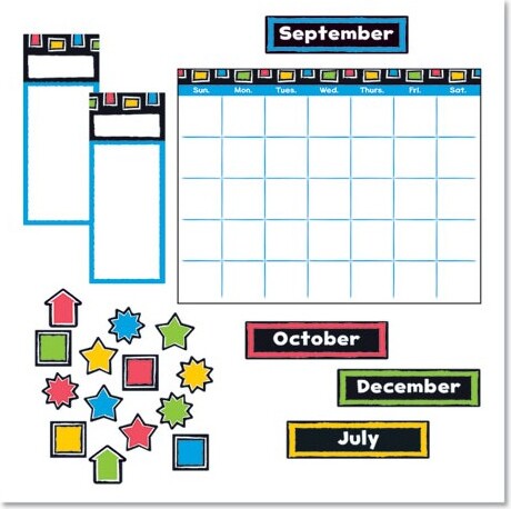 Trend Bold Strokes Wipe-Off Calendar Bulletin Board Set, 18" x 26.5 ...