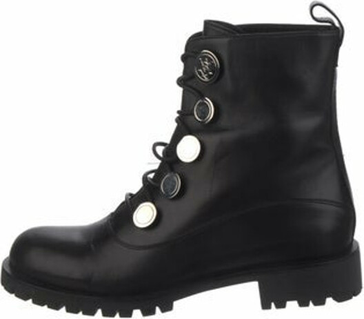 Alexander McQueen Leather Combat Boots - ShopStyle