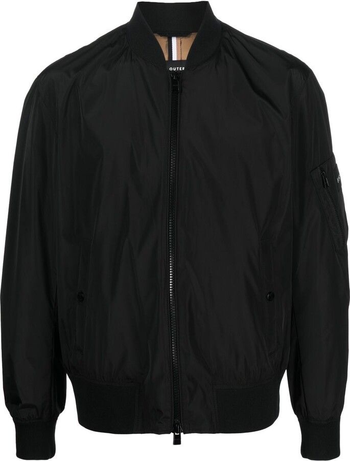 HUGO BOSS Logo-Patch Bomber Jacket - ShopStyle