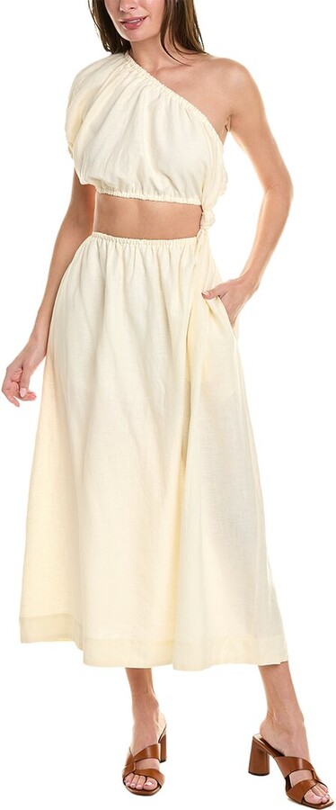 Farm Rio One-Shoulder Linen-Blend Dress - ShopStyle