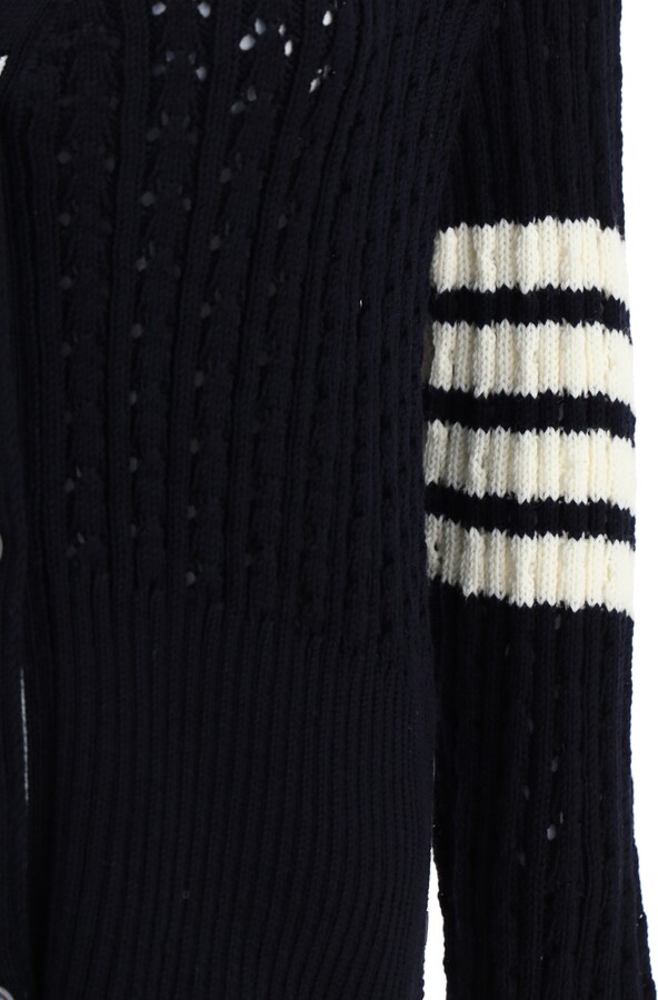 Thom Browne Pointelle Rib Stitch Boxy V Neck Cardiga - ShopStyle