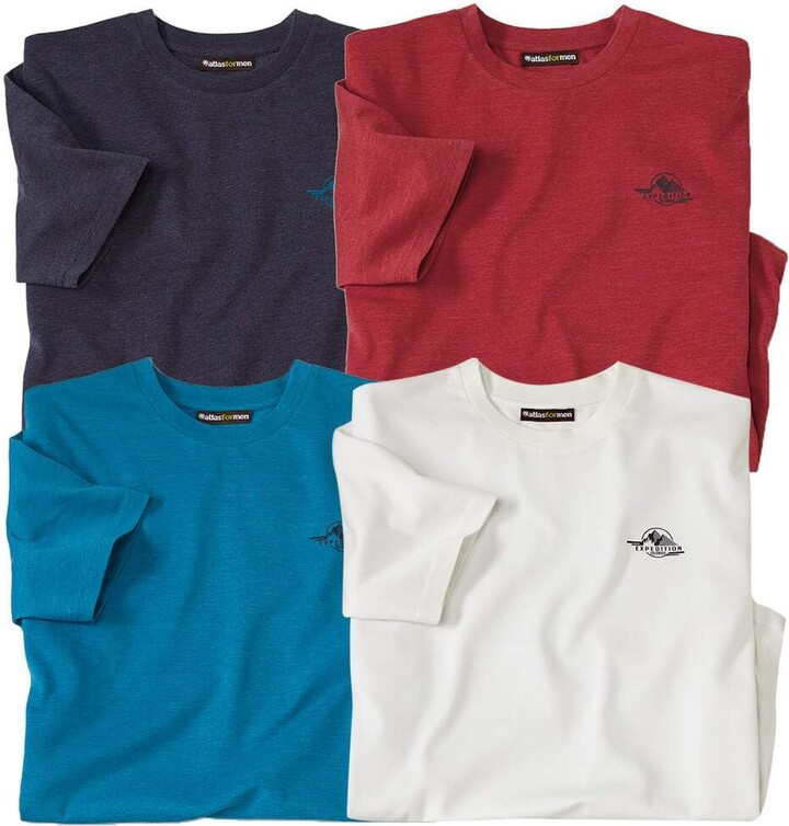 ATLAS FOR MEN - Pack of 4 Men's Crew Neck T-Shirts - 4XL - ShopStyle