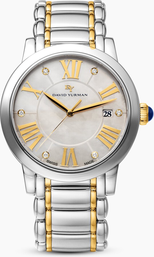 David Yurman Classic Quartz Watch in Stainless Steel with 18K Yellow ...