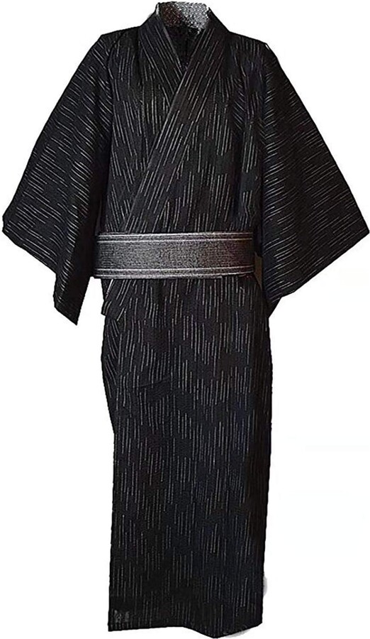 Double Villages Men's Japanese Yukata Kimono Home Robe Pajamas Yukuata ...