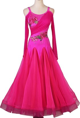 YDHTIZ Embroidery Ballroom Dance Dress Modern Dance Costumes for Women ...
