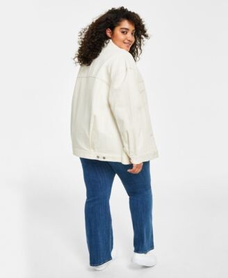 Levi's Levis Trendy Plus Size Cotton Baggy Trucker Jacket Britt Long ...