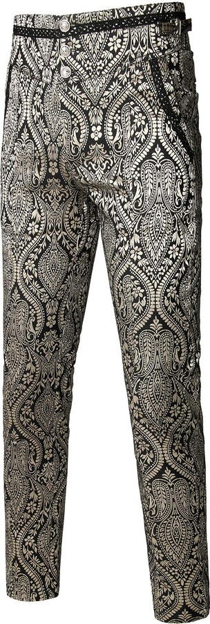 VATPAVE Mens Gothic Pants Cosplay Costume Trousers Steampunk Victorian ...
