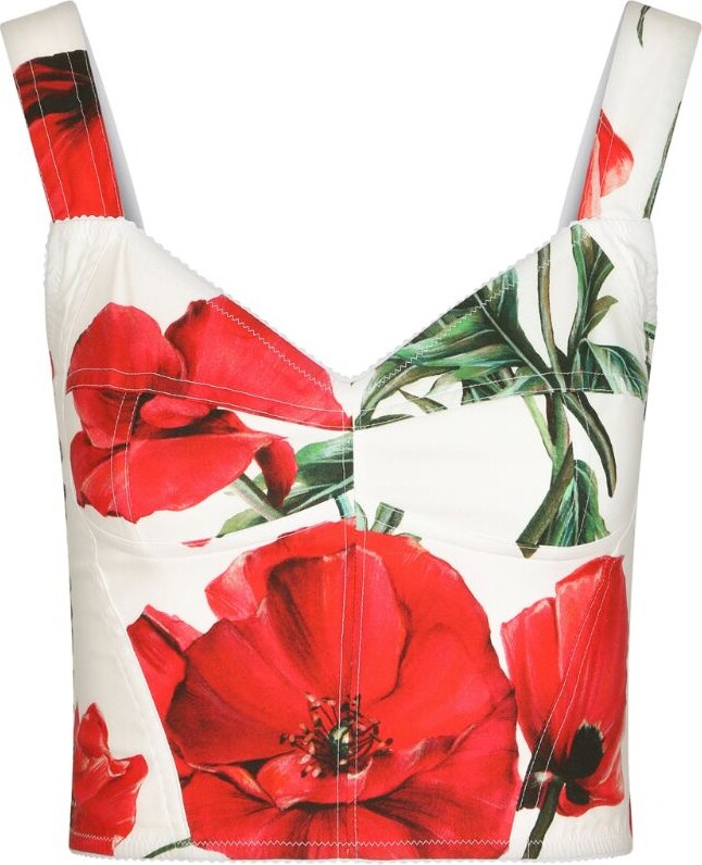 Dolce & Gabbana Floral Bustier Top - ShopStyle