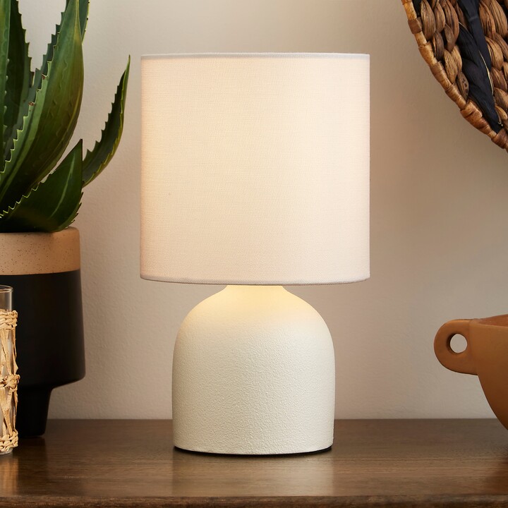 Dunelm Hera Textured Ceramic Table Lamp Natural - ShopStyle