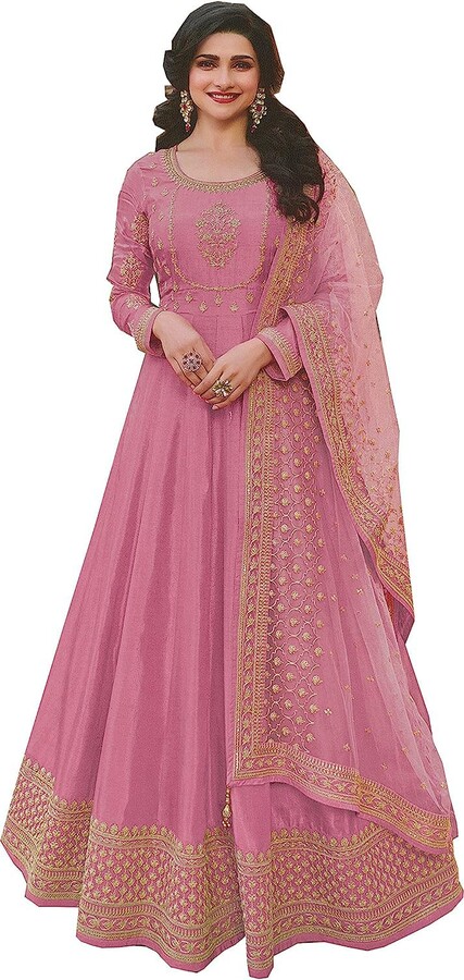 Nimbark Women's ready to wear Pakistani Silk Embroidered Anarkali Suit ...