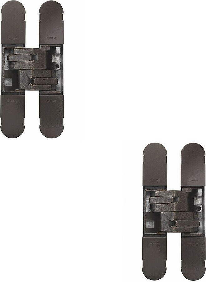 Loops 2 PACK 100 x 22mm Adjustable Medium Duty Concealed Hinge Brass ...