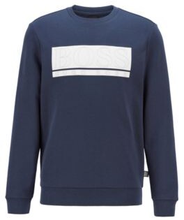 HUGO BOSS Slim-fit sweatshirt in interlock fabric with block logo ...