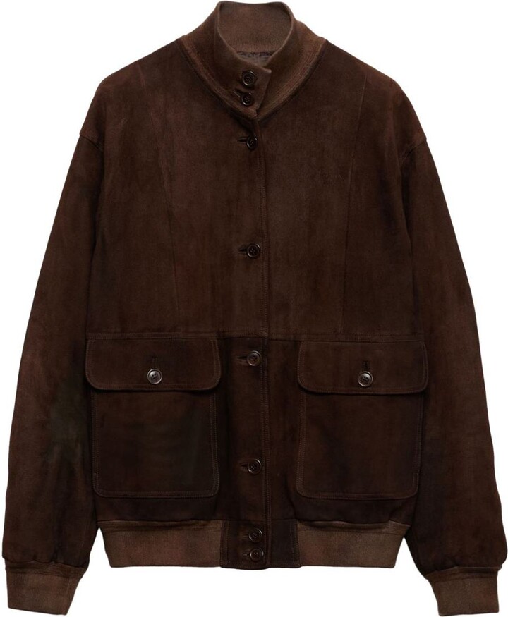 Prada Suede Jacket - ShopStyle Fur & Shearling Coats