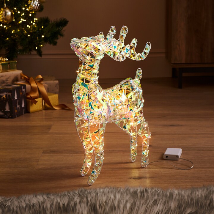 Dunelm 50cm Light Up Iridescent Deer with Timer Iridescent - ShopStyle ...