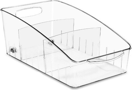 Sorbus Medium Clear Organizing Bin on Wheels with Dividers - for ...