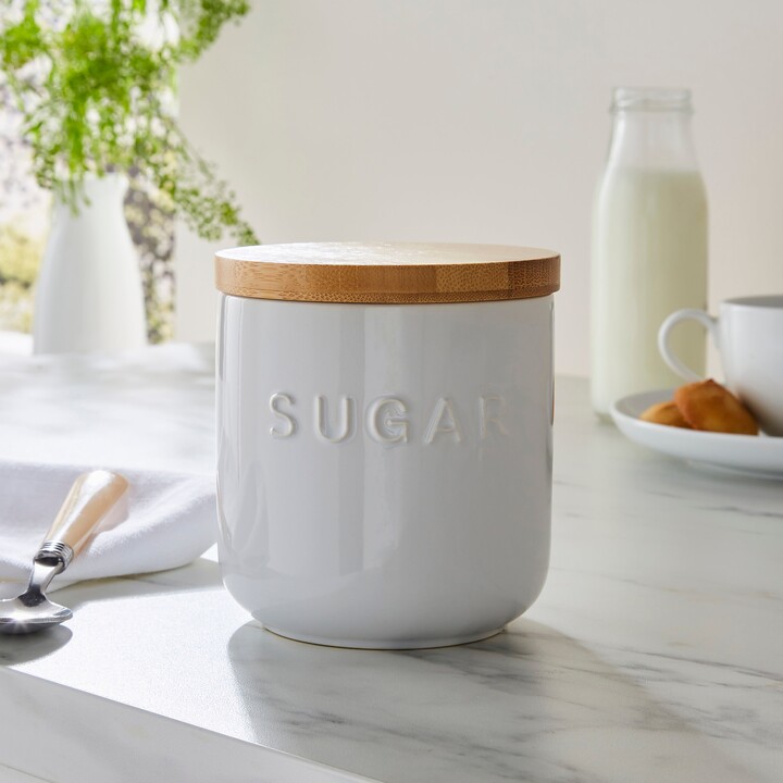 Dunelm Ceramic Sugar Canister White White - ShopStyle Food Storage ...
