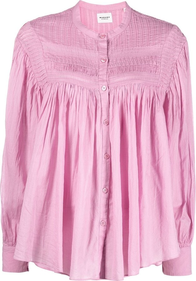MARANT ÉTOILE Plalia pleated cotton blouse - ShopStyle