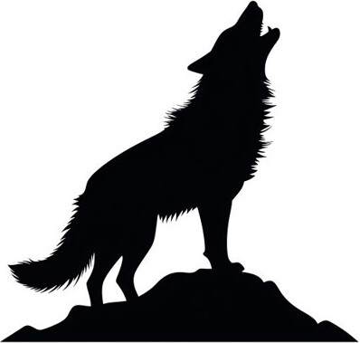 Wet Paint Printing SS11148 Howling Wolf Silhouette Cardboard Cutout ...