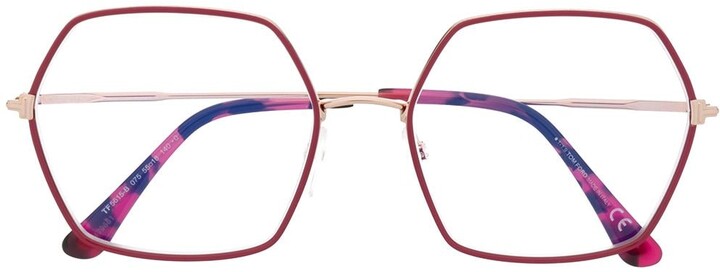 Tom Ford Eyewear FT5615B hexagonal-frame glasses - ShopStyle Sunglasses
