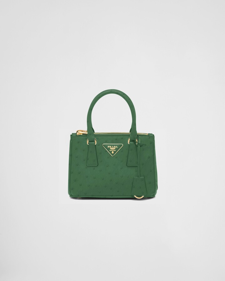 Prada Galleria Ostrich Leather Mini-bag - ShopStyle Shoulder Bags