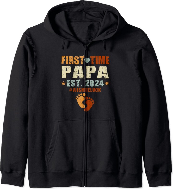 Funny First Time Papa 2024 Vintage Outfit Vintage First Time Papa 2024 ...
