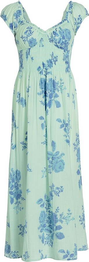 Free People Forget Me Not Floral Midi-Dress - ShopStyle Day Dresses
