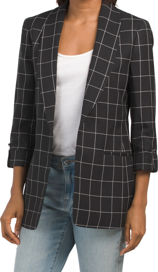 Anne Klein Windowpane Blazer - ShopStyle