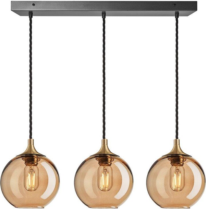 Industville Chelsea Tinted Glass Globe 3 Wire Cluster Lights, 7 inch ...