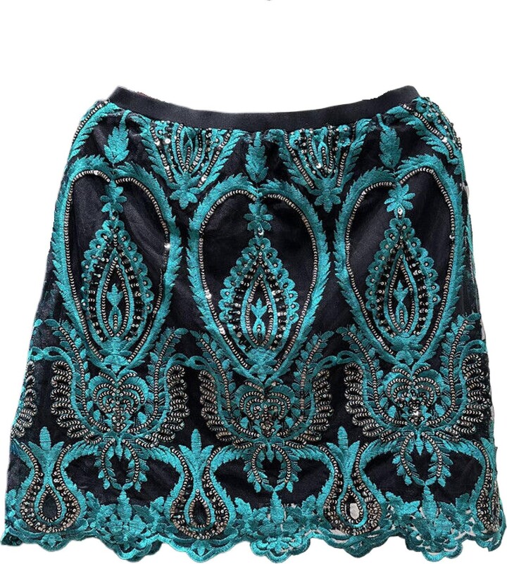 ZISTRCBAO Women Shiny Sequin Mini Skirt - Double-Sided Embroidery Beading and Sequins Skirt ...