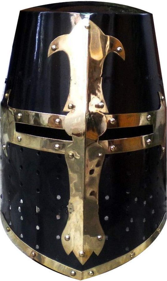 warriorpoint Medieval Knight Crusader Armour Helmet Black and Brass ...