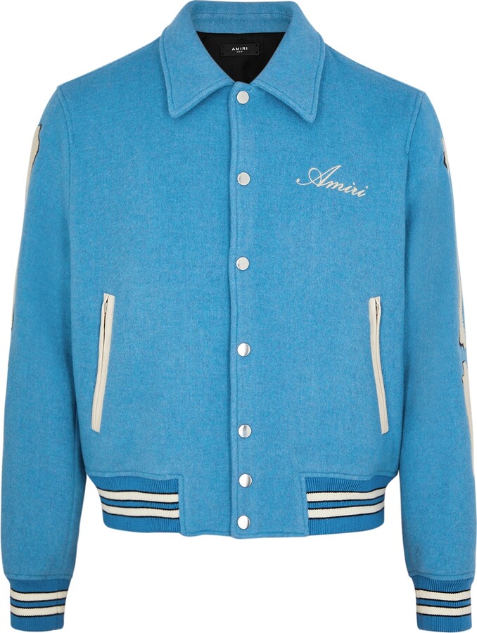 Amiri Bones Wool-blend Varsity Jacket - ShopStyle